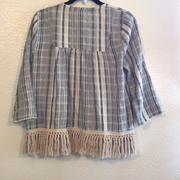 Knox Rose | Tops | Knoc Rose Boho Tassle Fringes Stripes Boho | Poshmark